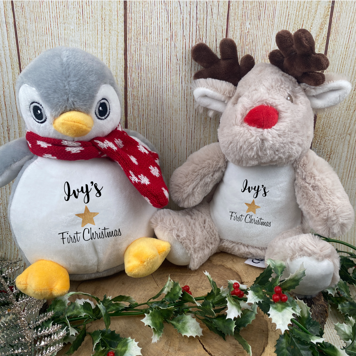 Penguin Reindeer Christmas Teddies First Christmas Star The Persnickety Co