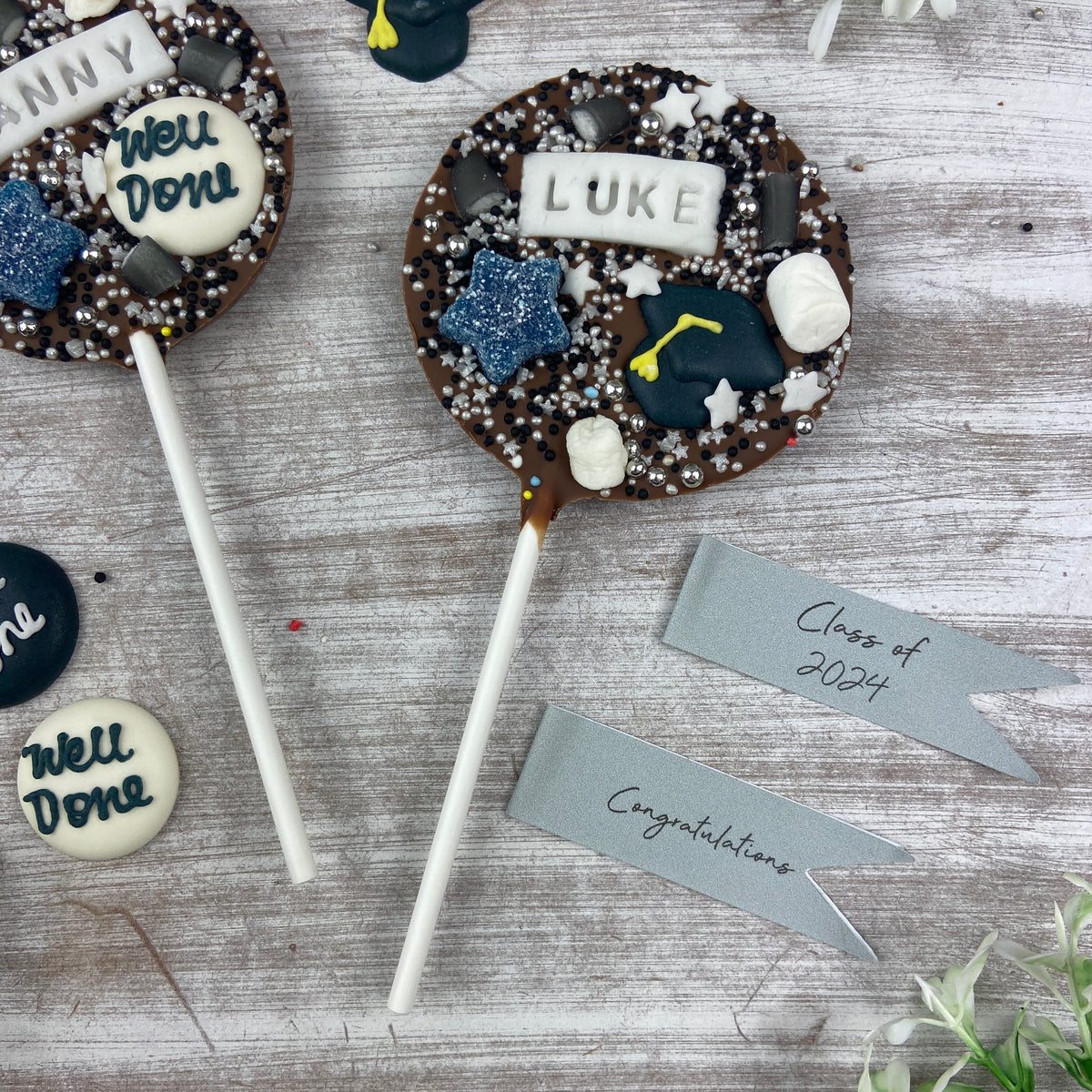 Personalised Graduation Belgian Chocolate Lollipop – The Persnickety Co
